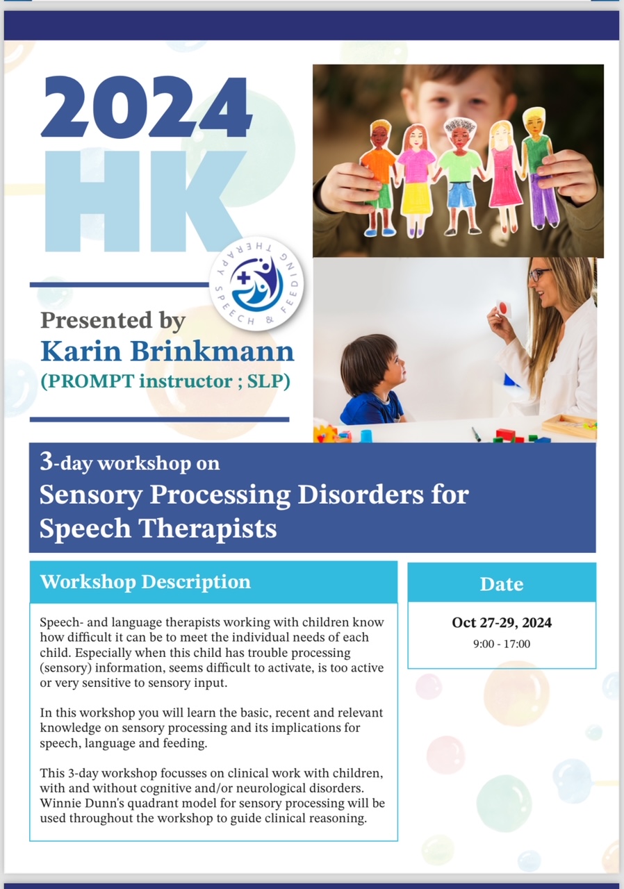 3-day workshop on Sensory Processing Disorders for Speech Therapists - The Hong Kong Association ...
